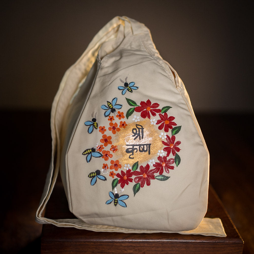 Handpainted Beadbag - Jay Sri Krishna Bumblebee – I Love Mayapur